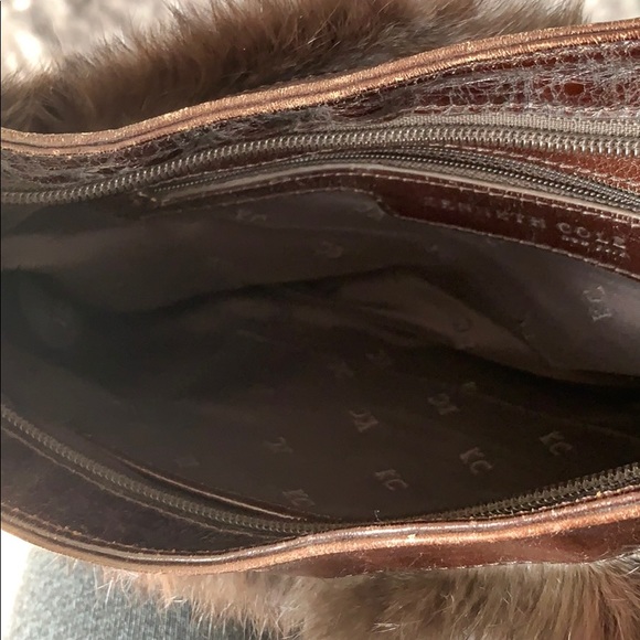 Kenneth Cole | Bags | Kenneth Cole Leather Rabbit Fur Womens Handbag ...